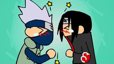 Itachi Uchiha Kakashi Chibi Fight GIF | GIFDB.com