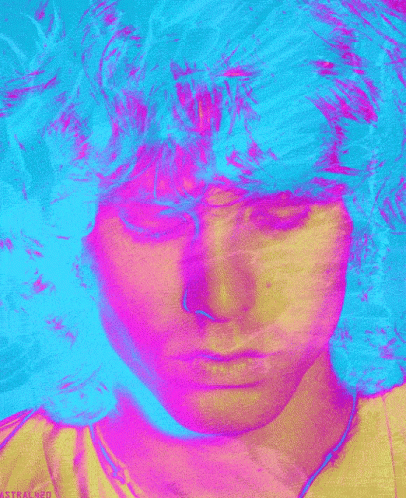 Jim Morrison Windy Neon Portrait GIF | GIFDB.com
