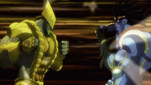 Jojo Ora Ora Ora And Dio Brando Fight GIF | GIFDB.com