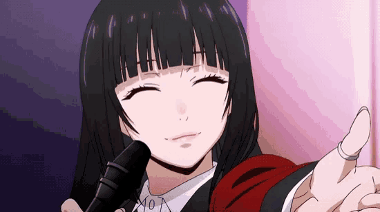 Kakegurui Yumeko Jabami Mic Talking GIF | GIFDB.com
