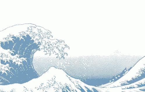 Kanagawa Japanese Wave Splattering GIF | GIFDB.com