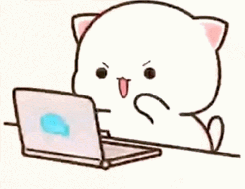 Kawaii Cat Typing On Laptop GIF | GIFDB.com
