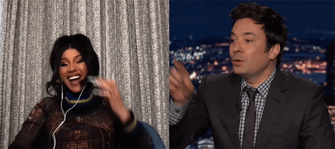 Laughing Hard Cardi B Jimmy Fallon GIF | GIFDB.com