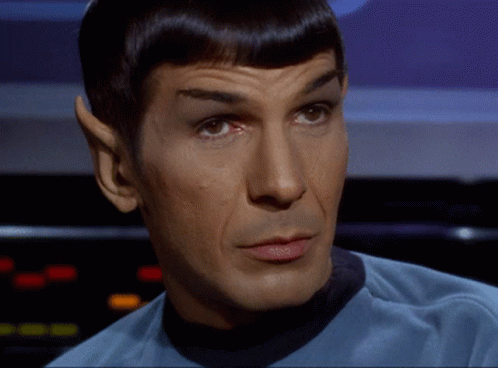 Leonard Nimoy Spooky Eyebrows Raised GIF | GIFDB.com