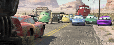 Lightning Mcqueen Friends Shocked Cars GIF | GIFDB.com