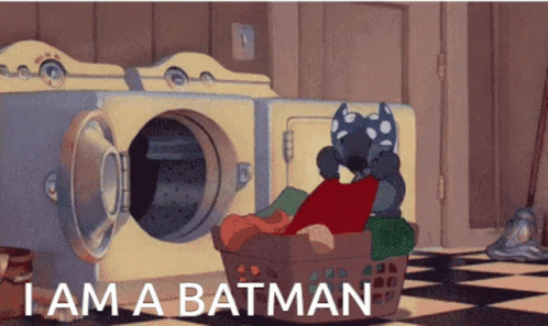 Lilo And Stitch Funny Batman Laundry GIF | GIFDB.com