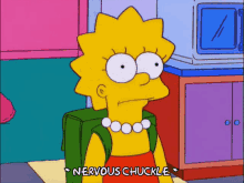 Lisa Simpson Awkward Face Nervous Chuckle GIF | GIFDB.com