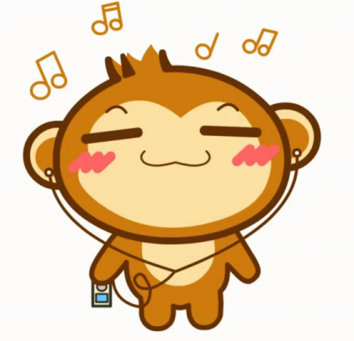 Listening Monkey Animation GIF | GIFDB.com