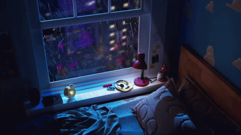 Lofi Bedroom Rainy Night GIF | GIFDB.com