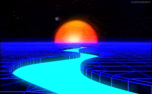 Loop Futuristic Retro Wave Grid GIF | GIFDB.com