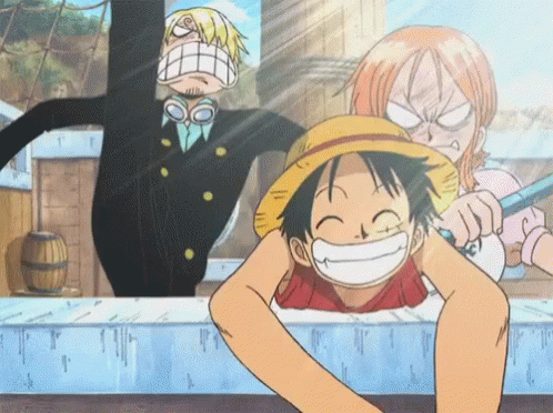 Luffy Hit By Sanji & Nami GIF | GIFDB.com
