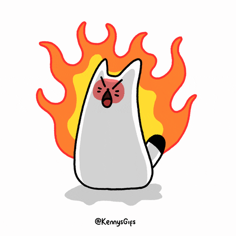 Mad Face Animated Cat Raging Fire GIF | GIFDB.com