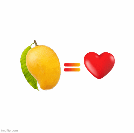 Mango Fruit Equals Beating Red Heart Summer Love GIF | GIFDB.com