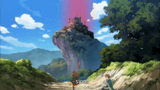 Megumin Watching Konusuba Castle Explosion GIF | GIFDB.com