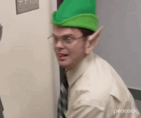 Merry Christmas Elf Dwight Schrute GIF | GIFDB.com