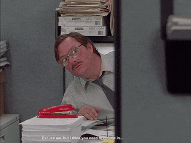 Milton Waddams Peeking Through The Office Door GIF | GIFDB.com