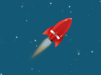 Mini Red Rocket In Space GIF | GIFDB.com