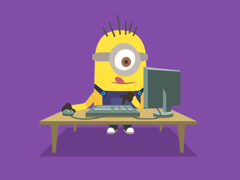Minion Using Computer GIF | GIFDB.com