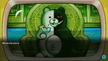 Monokuma On The Tv GIF | GIFDB.com