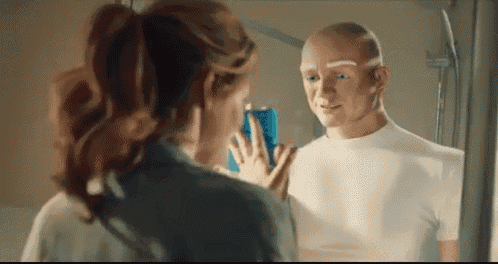 Mr Clean And Woman Wiping Mirror GIF | GIFDB.com
