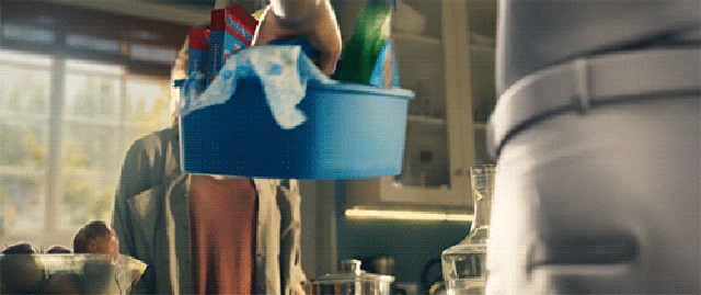 Mr Clean Putting His Things On Table GIF | GIFDB.com