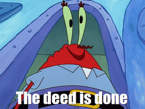 Mr. Krabs Deed Is Done GIF | GIFDB.com