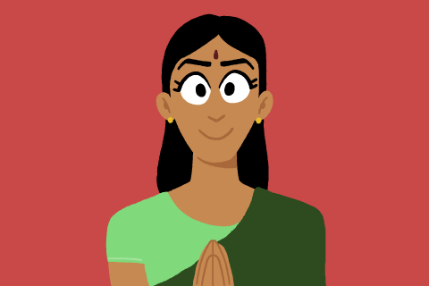 Namaste Indian Woman Bowing Respect GIF | GIFDB.com