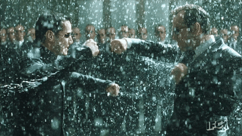 Neo Powerful Punch In The Matrix Revolutions GIF | GIFDB.com
