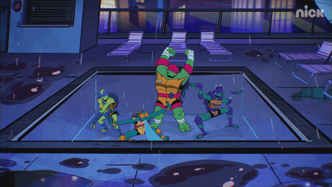 Ninja Turtles Rain Dance GIF | GIFDB.com