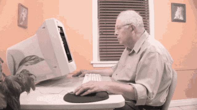 Old Man Using A Computer GIF | GIFDB.com