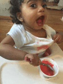 Omg Reaction Cute Kid Eating GIF | GIFDB.com