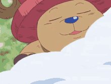 One Piece Chopper Sleeping Slide Down Clouds GIF | GIFDB.com