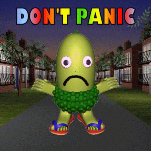 Panicking Funny Fruit Don't Panic GIF | GIFDB.com