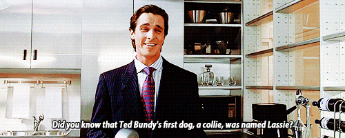 Patrick Bateman Talking About Bundy GIF | GIFDB.com