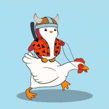 Penguin Riding Chicken GIF | GIFDB.com