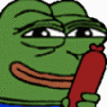 Pepe Frog Meme Cheeky Smile Rubbing Balloons GIF | GIFDB.com