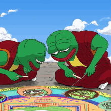 Pepe Frog Meme Monk Building Symbol GIF | GIFDB.com