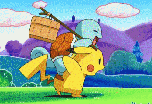 Pikachu With Squirtle GIF | GIFDB.com