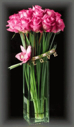 Pink Floes Bouquet Flower Vase GIF | GIFDB.com