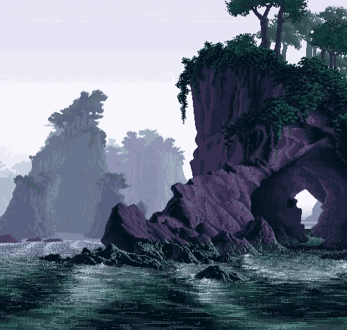 Pixel Art Island Rock Formation GIF | GIFDB.com