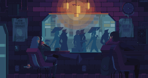 Pixel Art Rainy Night GIF | GIFDB.com