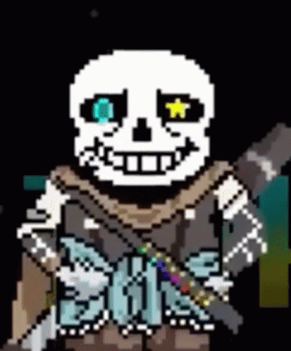 Pixelated Ink Sans Smiling Happily GIF | GIFDB.com