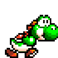 Pixilated Yoshi Running GIF | GIFDB.com