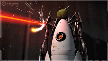 Portal 2 Sentry Turret Creating A Door GIF | GIFDB.com