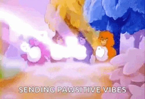 Positive Vibes Care Bears Sending Love GIF | GIFDB.com