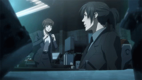 Psycho Pass Anime Ginoza Laugh GIF | GIFDB.com