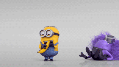Purple Minion Scaring Minion Stuart GIF | GIFDB.com