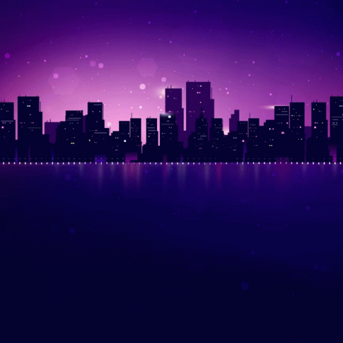 Purple Night City Animation GIF | GIFDB.com