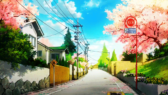 Quiet Street In Japan Anime Scenery GIF | GIFDB.com