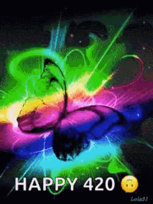 Rainbow Color Butterfly Happy 420 Celebration GIF | GIFDB.com